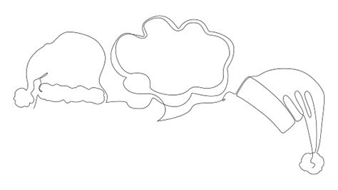 산타 클로스 모자와 함께 하나의 연속적인 말풍선 얇은 라인 휴일 일러스트 벡터 개념입니다 등고선 그리기 창의적인 아이디어 12