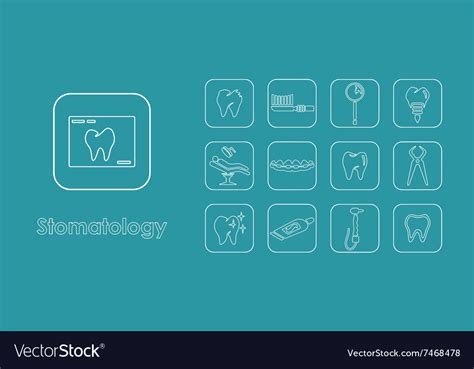 Set Of Stomatology Simple Icons Royalty Free Vector Image