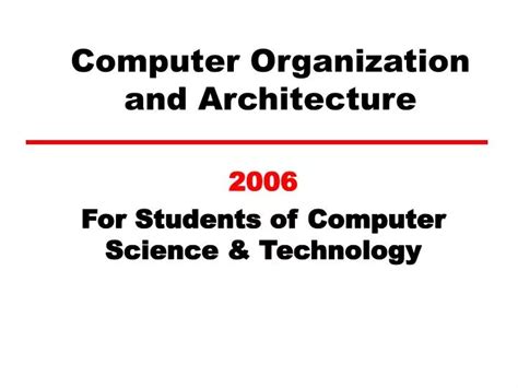 Ppt Computer Organization And Architecture Powerpoint Presentation