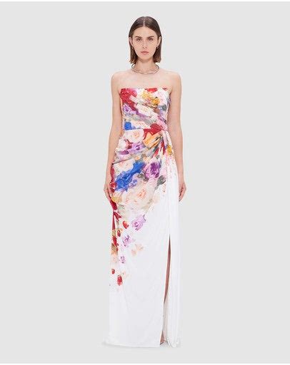 Leo Lin Grace Flutter Sleeve Midi Dress Bouquet Print All The Dresses
