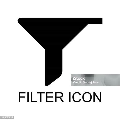 필터 단추 웹 모양 아이콘 평면 필터링 기호 깔때기 기호 벡터 그림 검은색에 대한 스톡 벡터 아트 및 기타 이미지 검은색 고객 깔때기 Istock