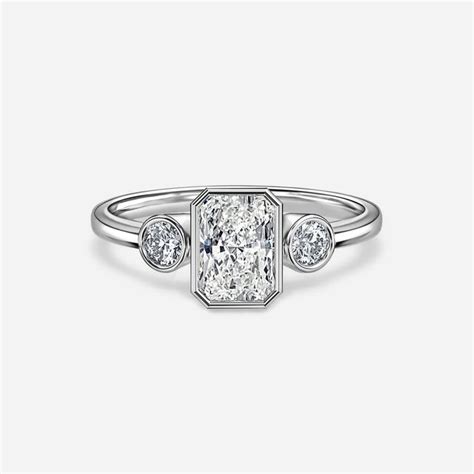Radiant Cut Bezel Set Engagement Rings