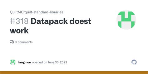 Datapack Doest Work · Issue 318 · Quiltmcquilt Standard Libraries · Github