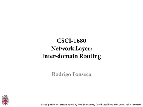 PPT CSCI 1680 Network Layer Inter Domain Routing PowerPoint