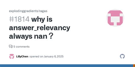 why is answer relevancy always nan？ · issue 1814 · explodinggradients ragas · github