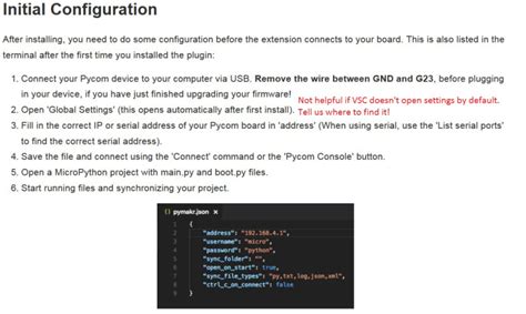 Pymakr For VS Code Settings Missing Json Pycom User Forum