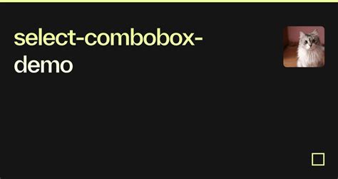 Select Combobox Demo Codesandbox