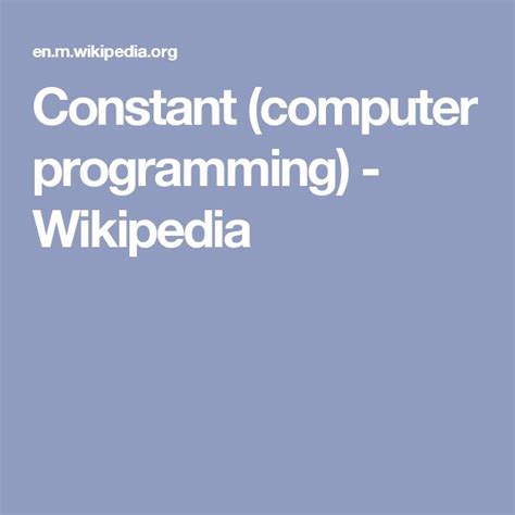 Constant Computer Programming Wikipedia Computer Programming Language Functions Language
