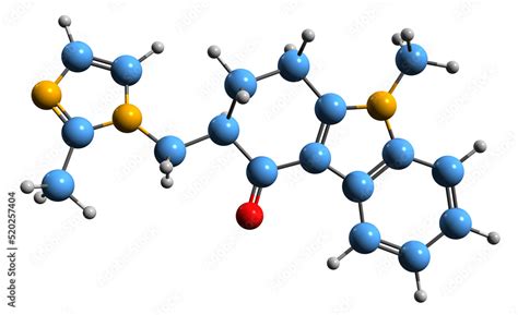3d Image Of Ondansetron Skeletal Formula Molecular Chemical Structure