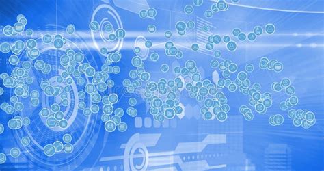 Animation Of Network Of Connections With Digital Icons Over Data Processing In Background Stock