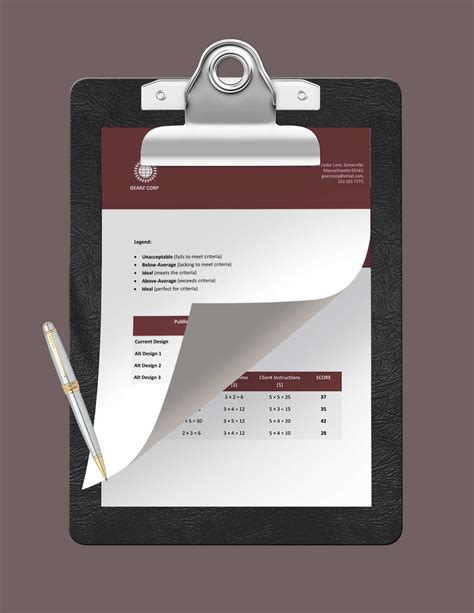 Design Decision Matrix Template In Word Google Docs Download Template Net