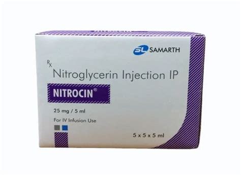 Nitroglycerin Injection Usp 25 Mg 5ml At ₹ 25 Piece Ummalathoor Kozhikode Id 2852172490762