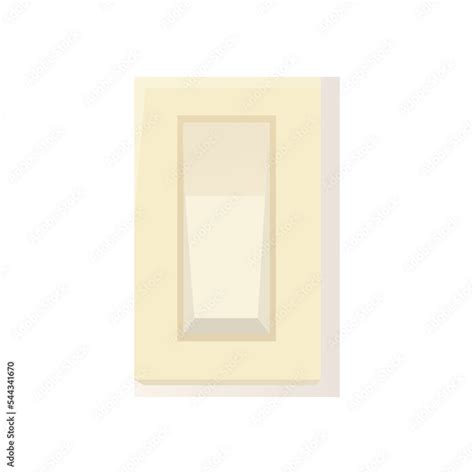Switch Button Turn On Electricity Controller In Cartoon Style Isolated On White Background