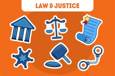 법 정의 아이콘 세트 프리미엄 벡터