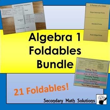 Algebra Foldables Bundle By Secondary Math Solutions TpT