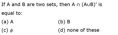 Sets Class 11 Mcq Test 110101