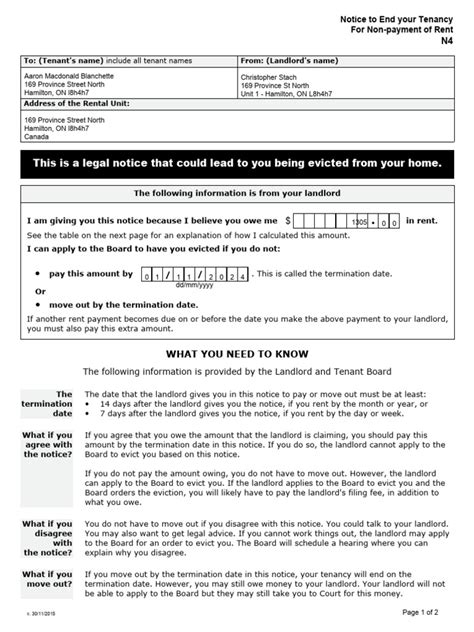 n4 form 1 pdf landlord eviction