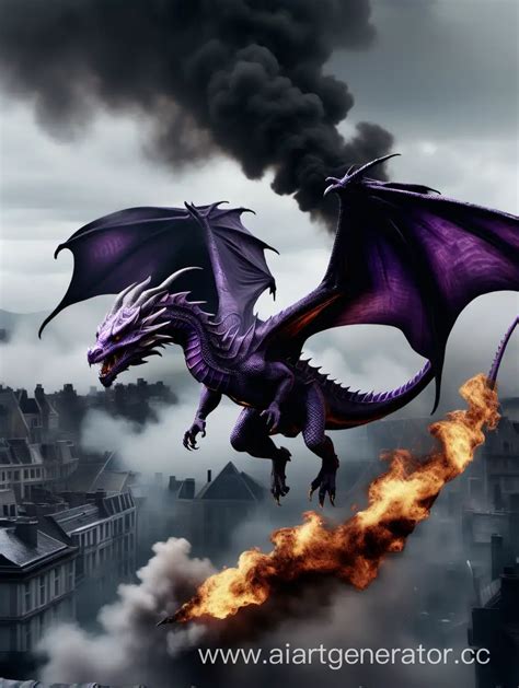 Epic Fiery Purple Dragon Gellert Grindelwalds Animagus Form In A Cinematic Atmosphere Ai Art