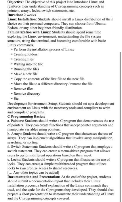 Solved Objective The Objective Of This Project Is To