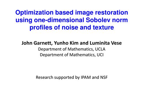 pdf a convex minimization model in image restoration via one dimensional sobolev norm profiles