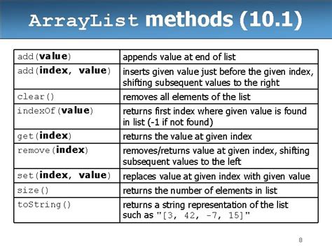Building Java Programs Chapter 10 Array List Exercise