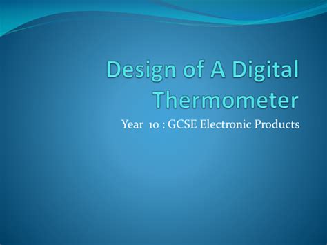Digital Thermometer Project Teaching Resources