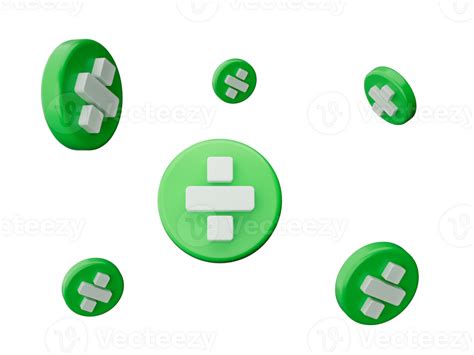 Green And White 3d Math Divide Symbols Icon 3d Illustration 30549077 Png