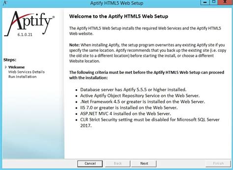 Installing Aptify Web For Aptify 61 Aptify Support