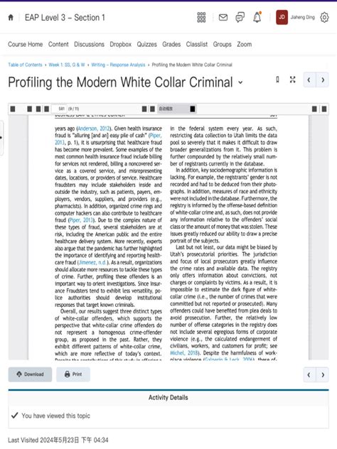profiling the modern white collar criminal eap level 3 section 1 4
