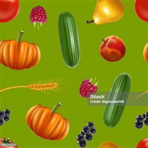 현실적인 상세한 3d 수확 원활한 패턴 배경 벡터 3차원 형태에 대한 스톡 벡터 아트 및 기타 이미지 3차원 형태 가을 개념 Istock