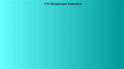 Css Background Animation