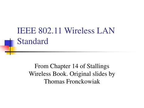 PPT IEEE 802 11 Wireless LAN Standard PowerPoint Presentation Free Download ID 5795145