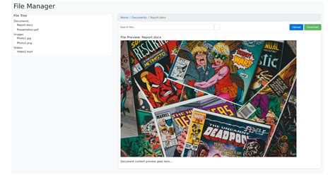 File Manager Component Html And Bootstrap