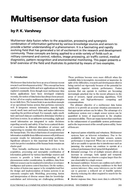 PDF Multisensor Data Fusion