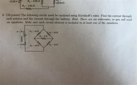 solved 6 10 points the following circuit must be analyzed