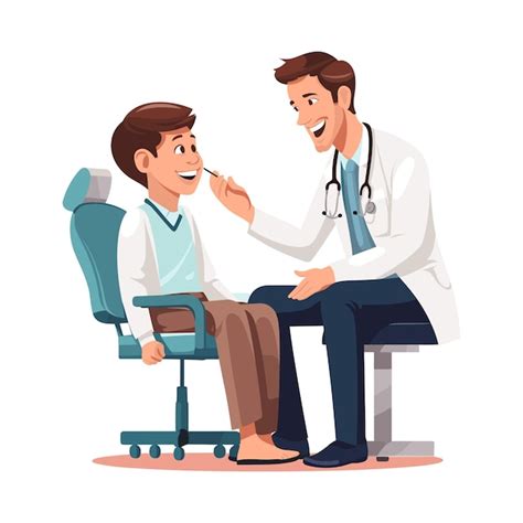 Médico Examinando A Un Paciente En La Clínica Vector De Dibujos