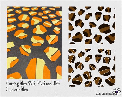 Leopard Print SVG Seamless Pattern For Cricut And Silhouette Repeat Cutting Outlines Vector