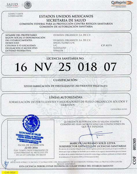 Licencia Sanitaria
