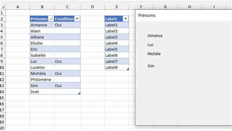 Recopier Céllule Dans Label Selon Condition