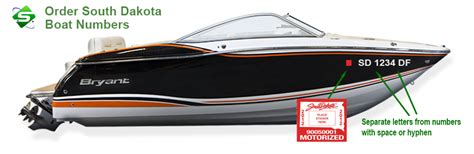 South Dakota Boat Registration Number Decal Information And Designer™