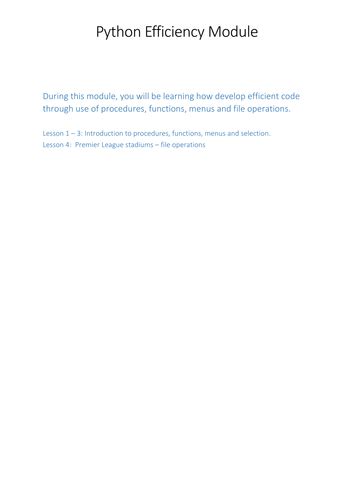 Python Efficiency Bundle Teaching Resources