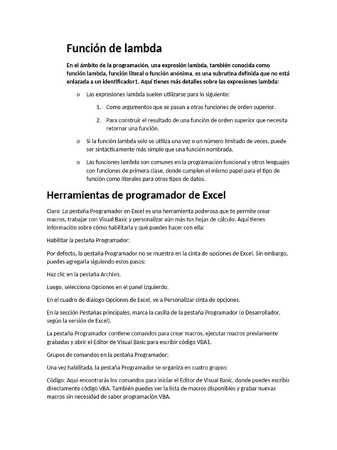 Función De Lambda Pdf