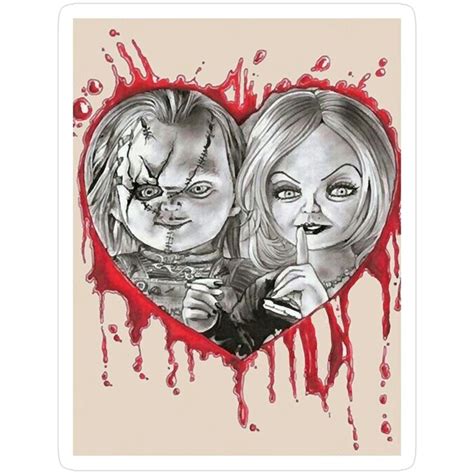 Chucky And Tiffany Valentines Sticker Halloween Wallpaper Cute
