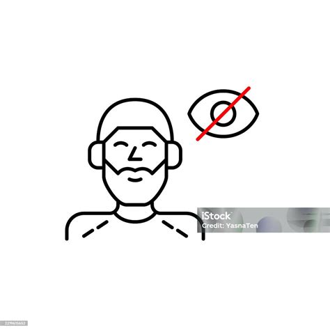 사적인 청취 숨겨지은 오디오 또는 보이지 않는 소리 형태를 상징하는 십자가가 그어진 눈을 가진 헤드폰을 착용하는 남자의 벡터 아이콘 음악 앱 개인 정보 설정 및 오디오