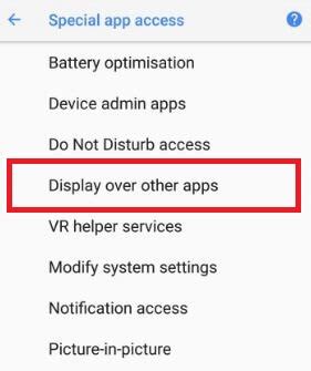 How To Disable Display Over Other Apps On Android Oreo 8 0