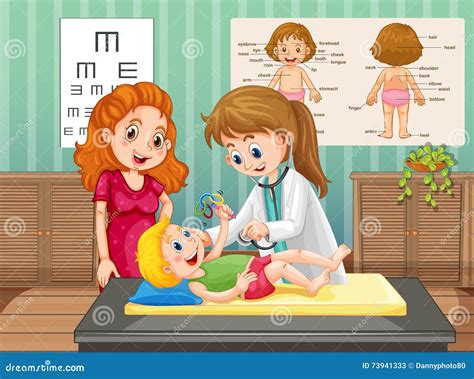 Doctor In Clinic Cartoon Illustration 28240999