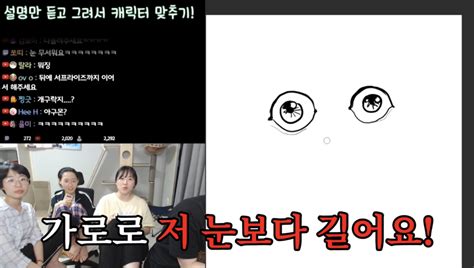 설명만 듣고 그려서 캐릭터 맞히기 게임하는 미대생들 막이슈 쭉빵카페