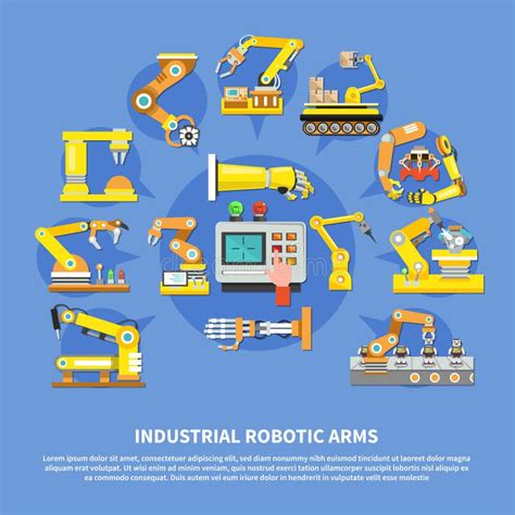 Industrial Robotic Arms Composition Stock Vector Illustration Of Graphics Construction 109803884