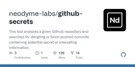 Github Neodyme Labsgithub Secrets This Tool Analyzes A Given Github Repository And Searches