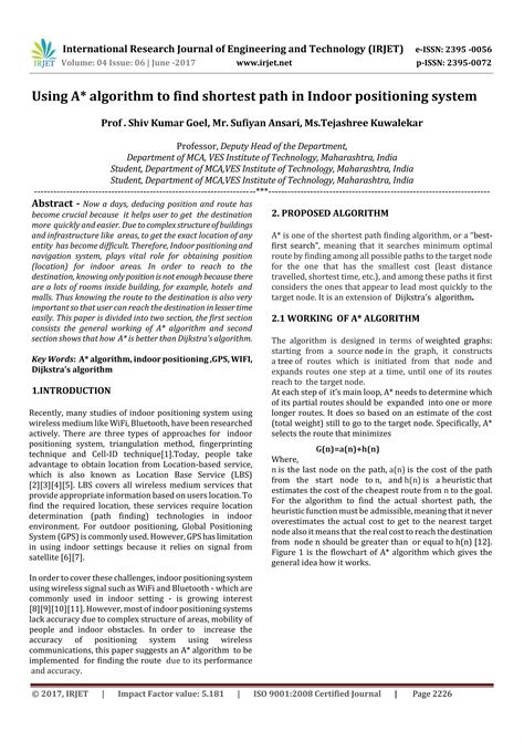 Using A Algorithm To Find Shortest Path In Indoor Positioning System